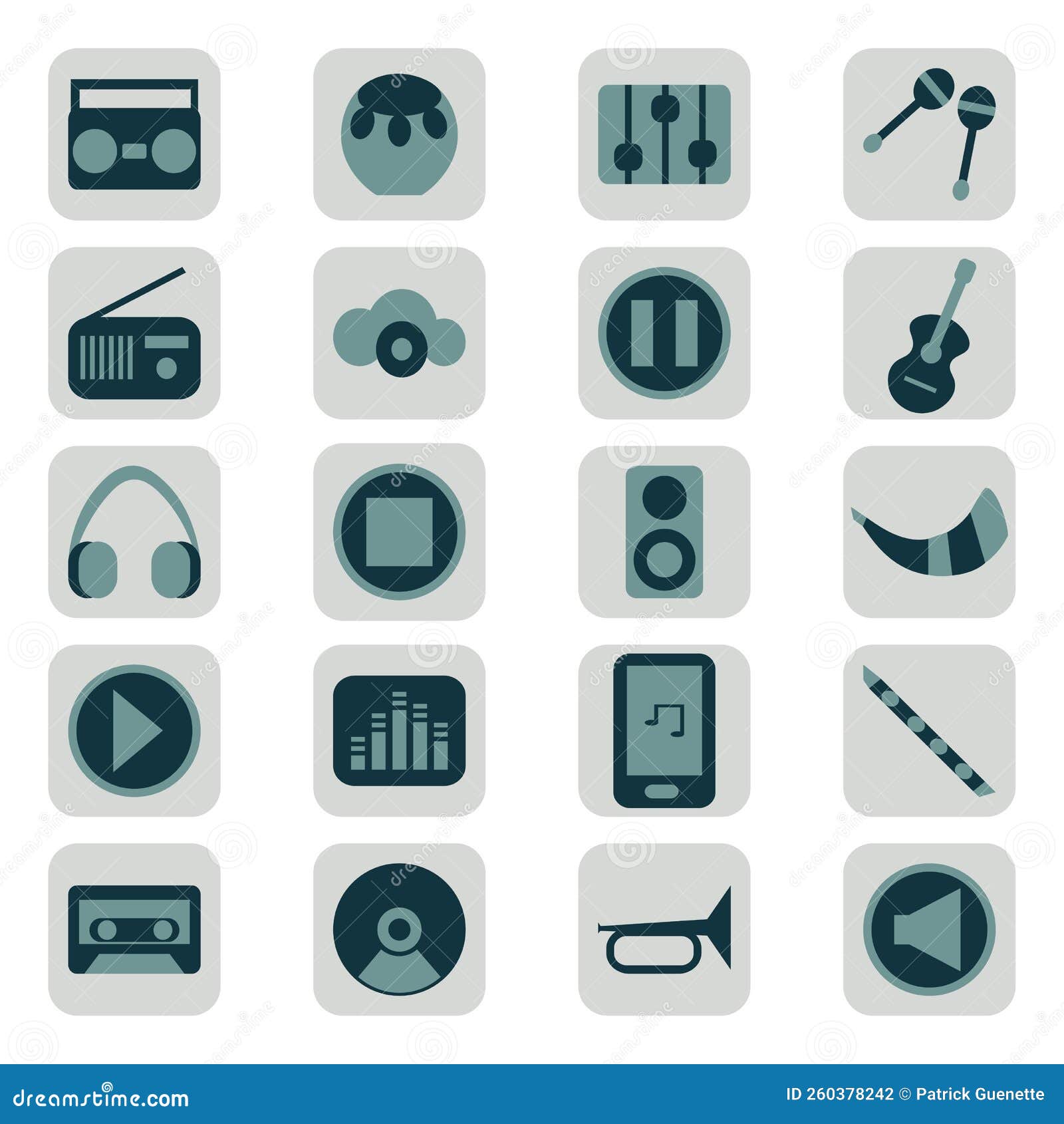 Making music, icon stock vector. Illustration of electricity - 260378242