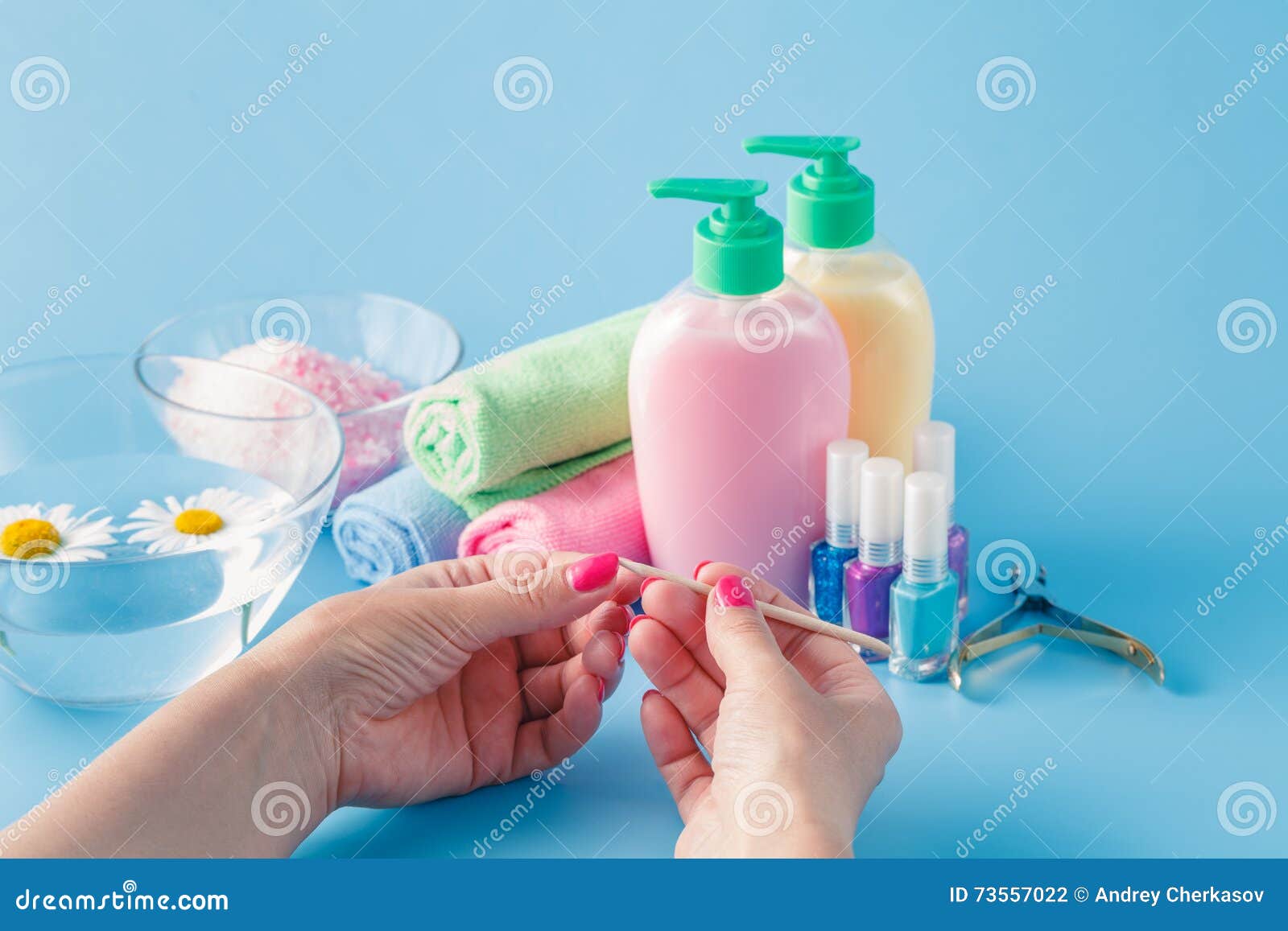 Making Nails - Applying Gels and Decoration Stock Photo - Image of ...