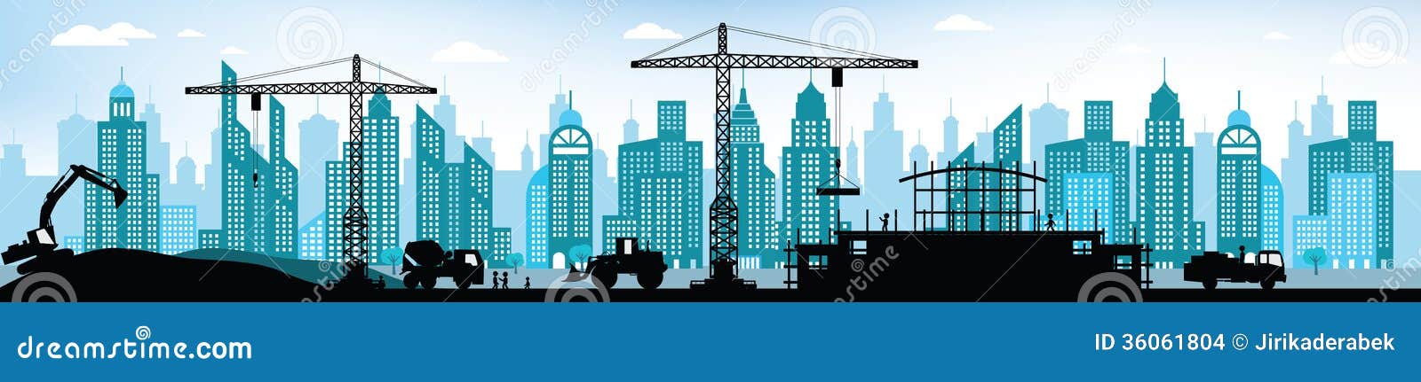 Making the New Building in the City Stock Vector - Illustration of ...