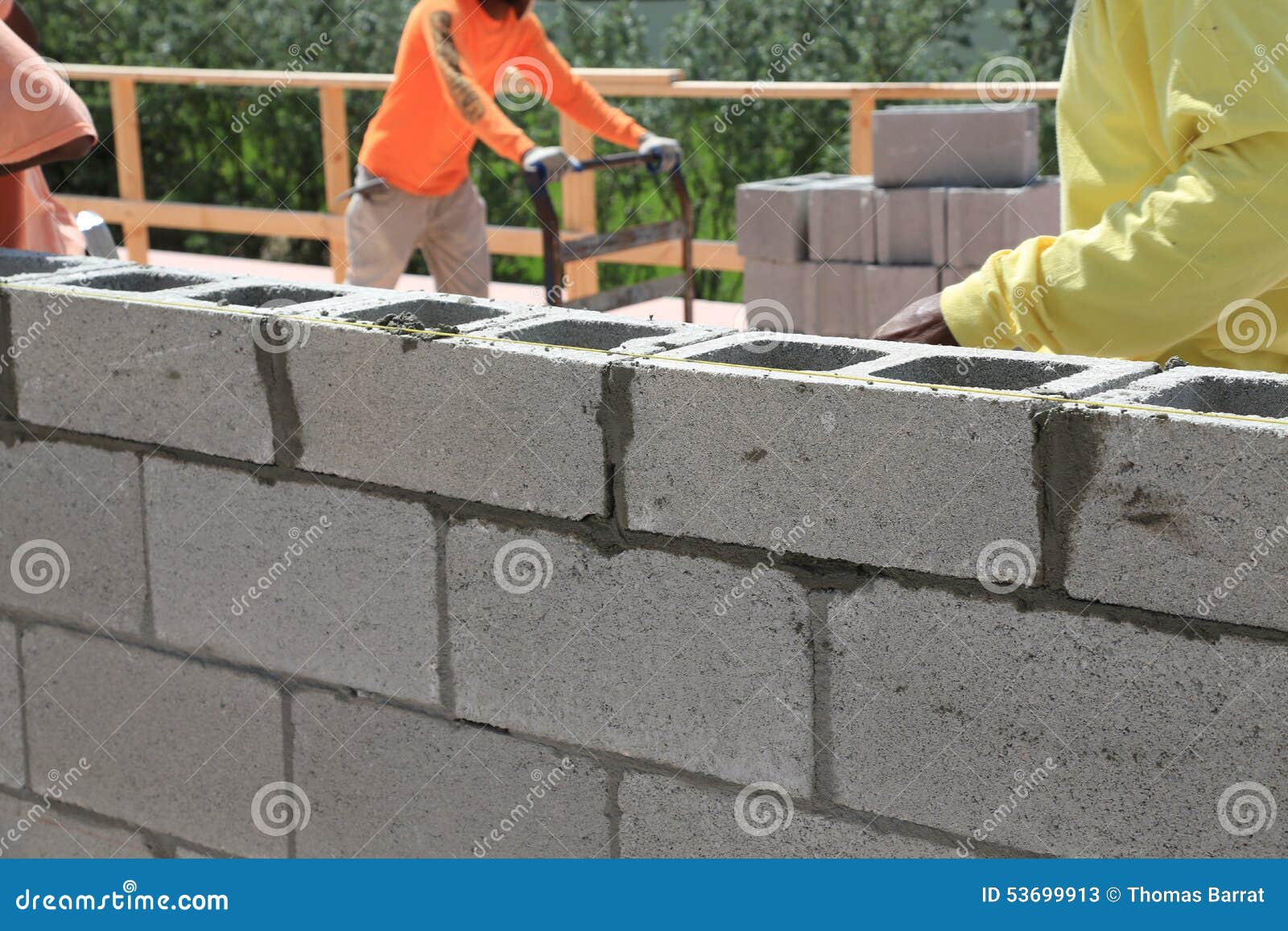 Making a new wall stock image. Image of architecture - 53699913