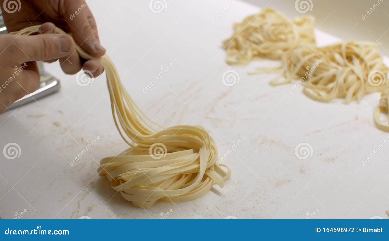 Making Pasta on a Cutting Machine Stock Footage - Video of clean ...