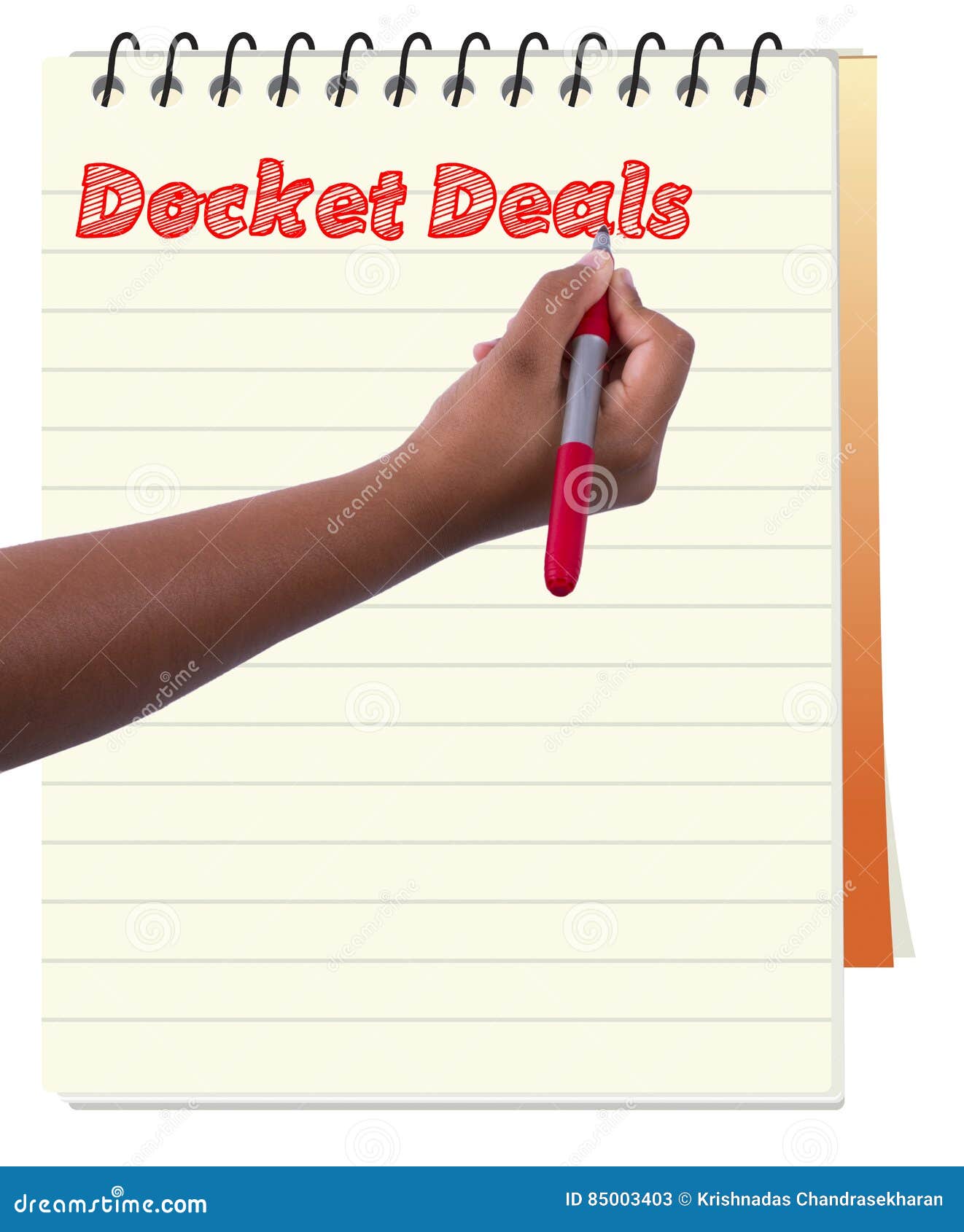 Making Notes of Docket Deal in Spiral Note Book or Note Pad Stock Image ...