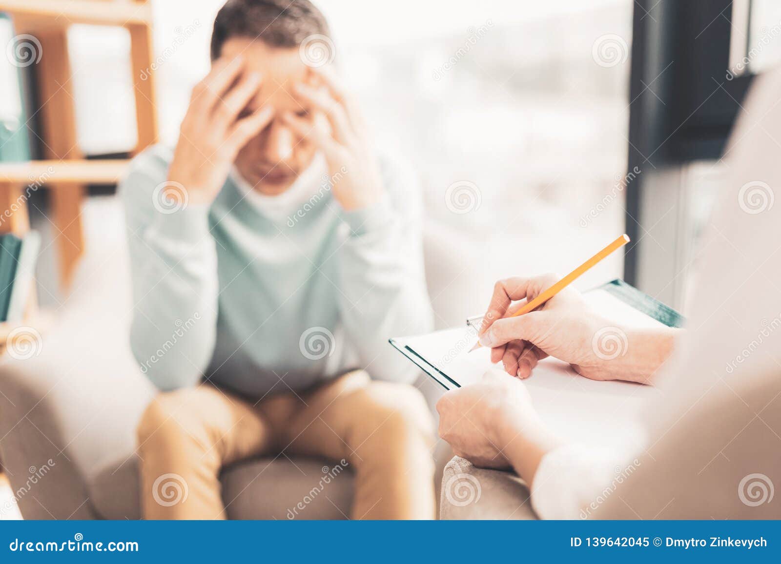 Psychoanalyst Making Notes during Working Visit Stock Image - Image of ...