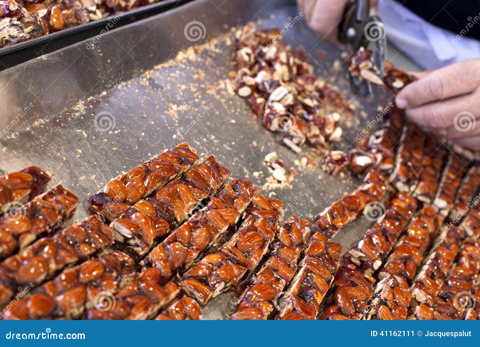 Making nougat stock image. Image of gourmet, almond, confectioner ...
