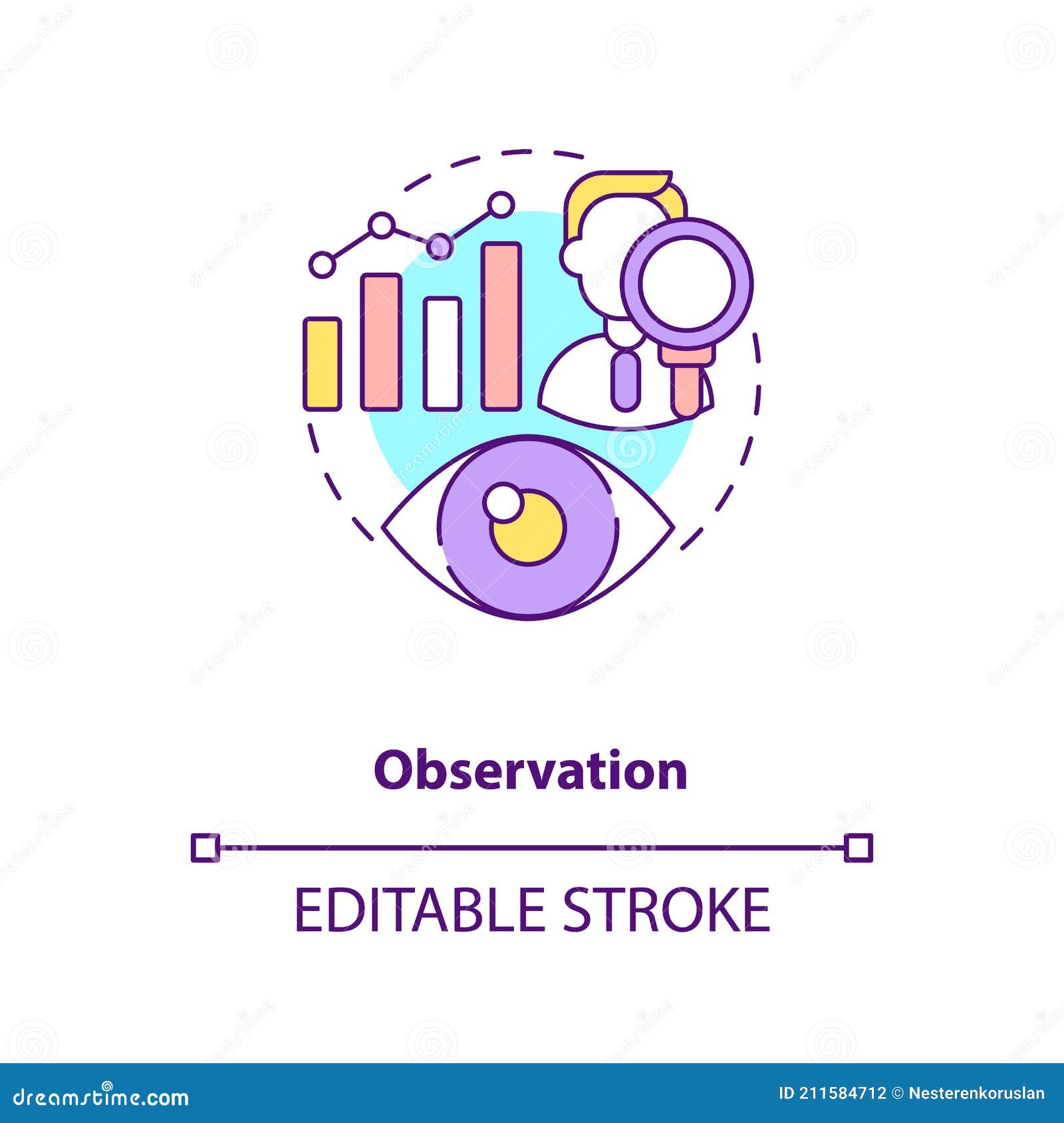 Making Observation Concept Icon Stock Vector - Illustration of ...