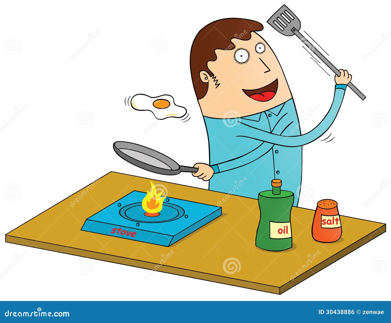 Making omelet stock vector. Illustration of humor, happy - 30438886