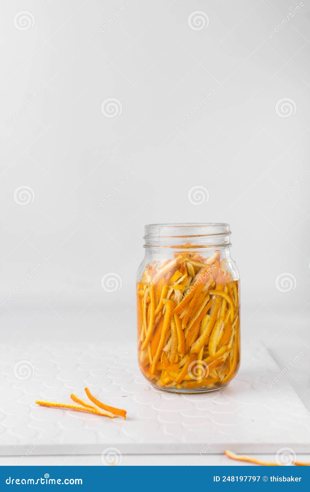 Making Orange Extract, Orange Peel in a Glass Jar Stock Image - Image ...