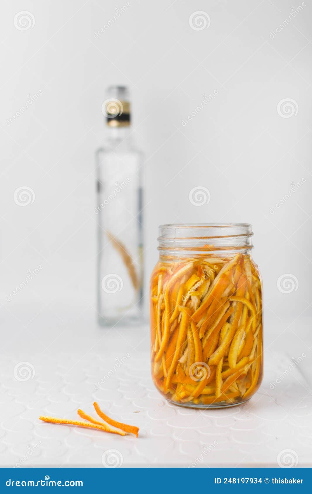Making Orange Extract, Orange Peel in a Glass Jar Stock Photo - Image ...