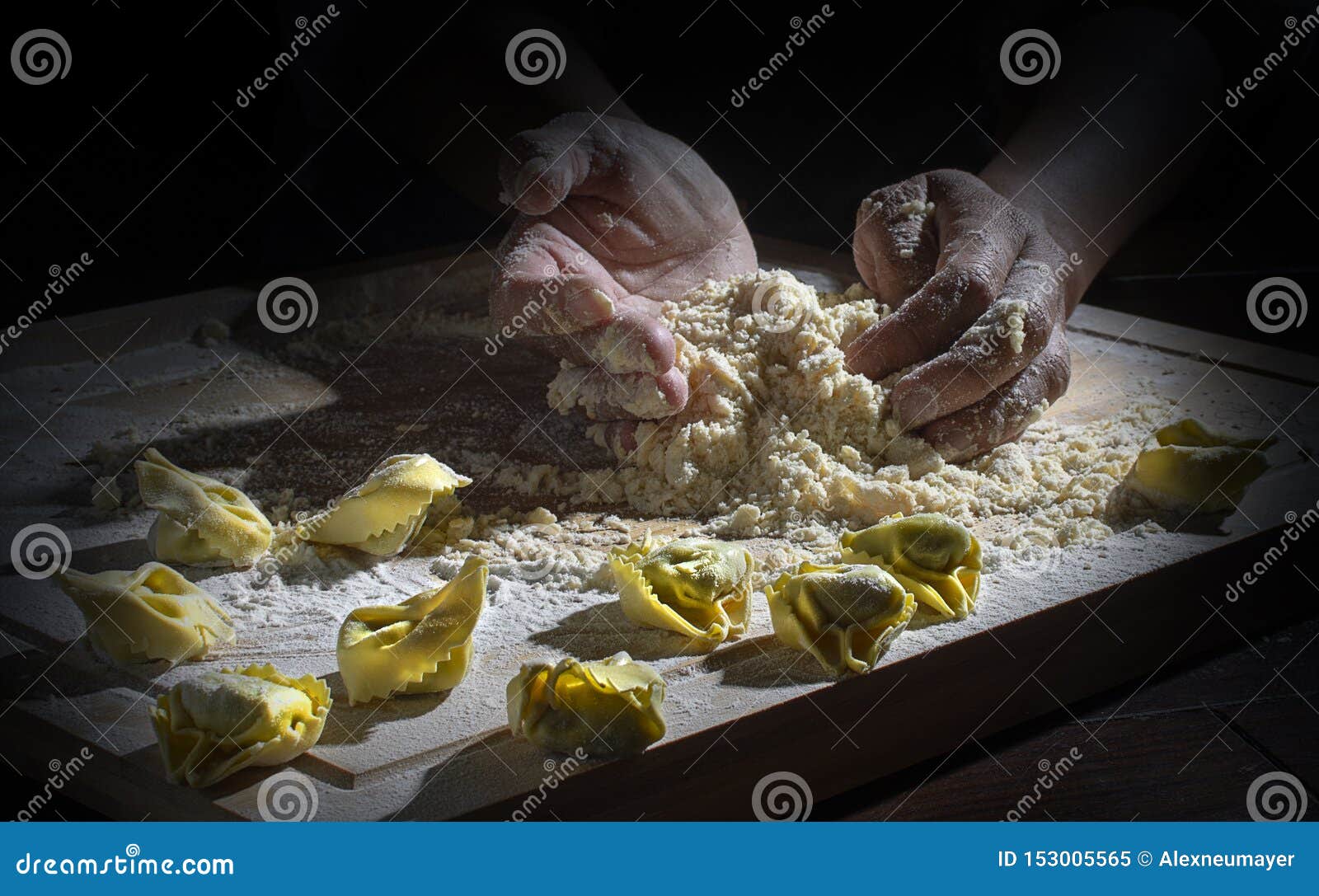 Making pasta by hand stock image. Image of cook, cured - 153005565