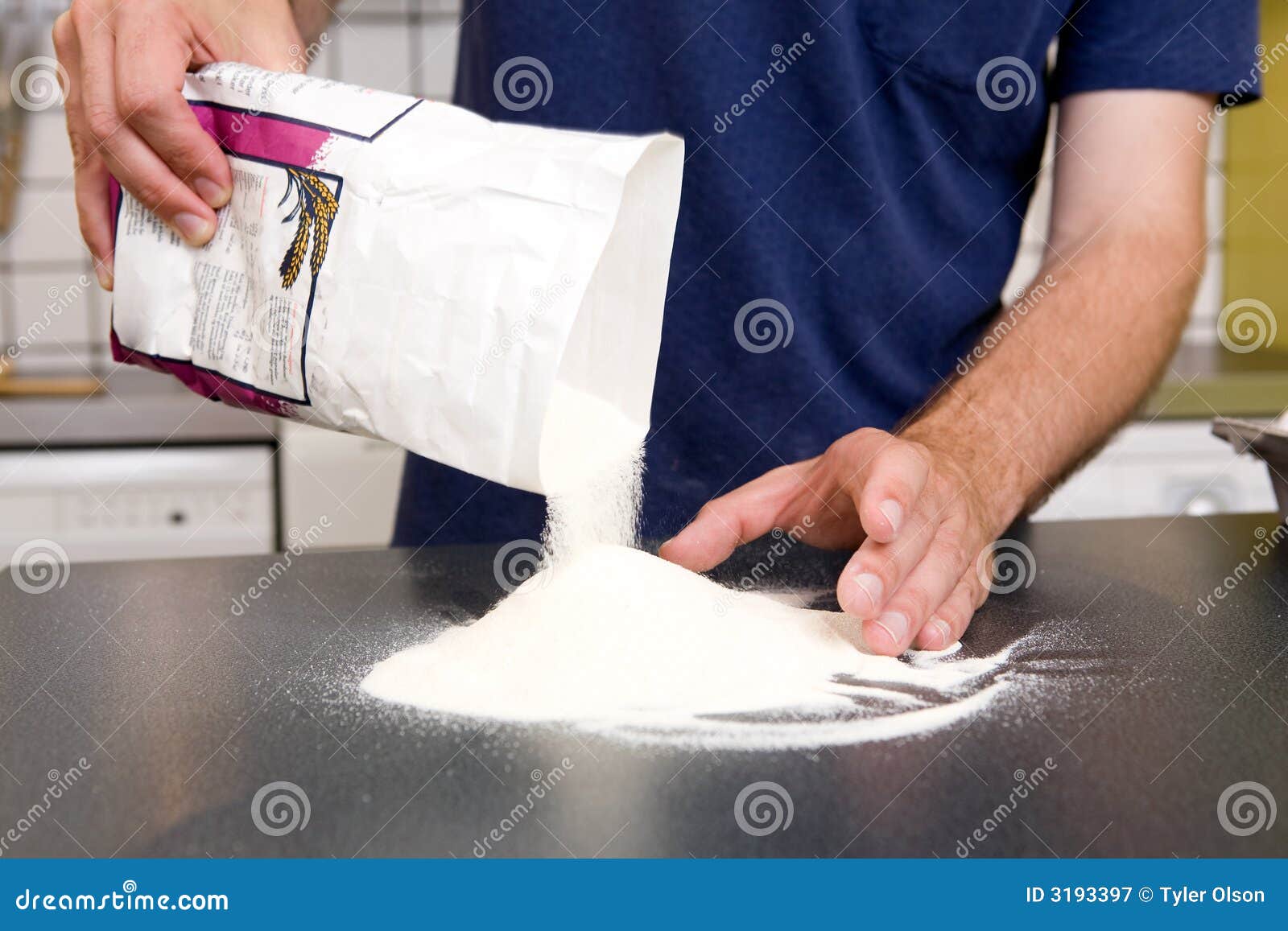 Making Pasta - Pouring Flour Stock Image - Image of house, green: 3193397