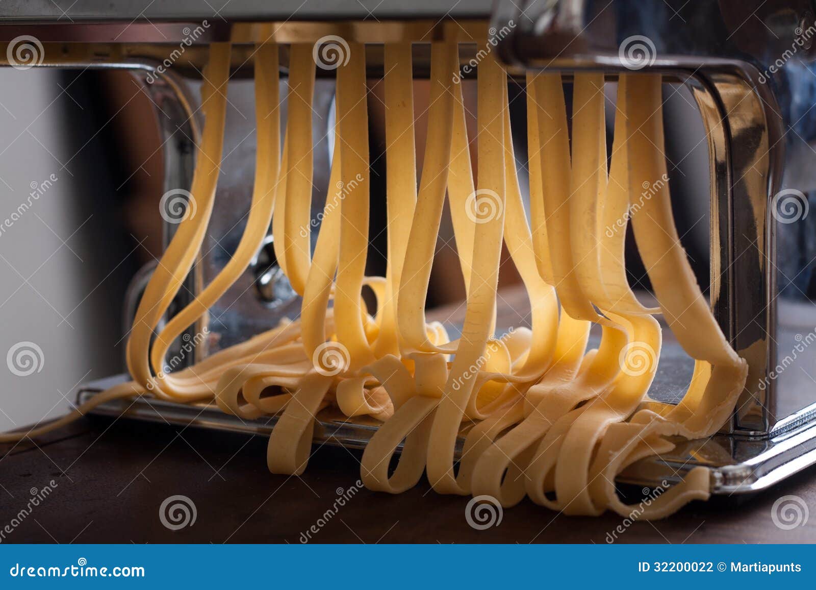 Making Pasta with Traditional Machine Stock Photo - Image of flour ...