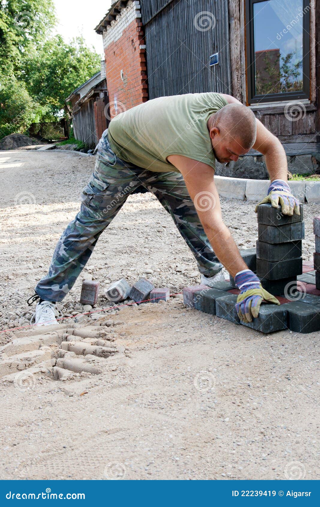 Making a pavement stock image. Image of laborer, people - 22239419