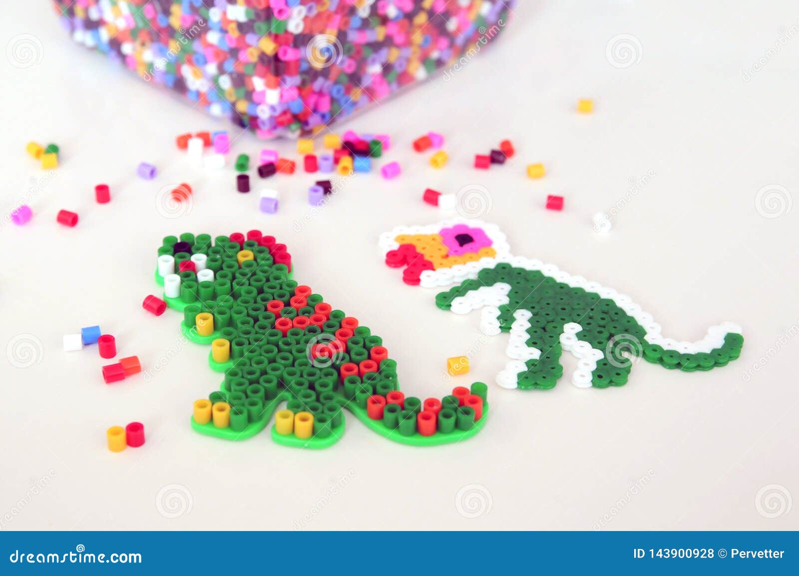 Making from Perler Beads, Montessori Game for Children Stock Photo ...