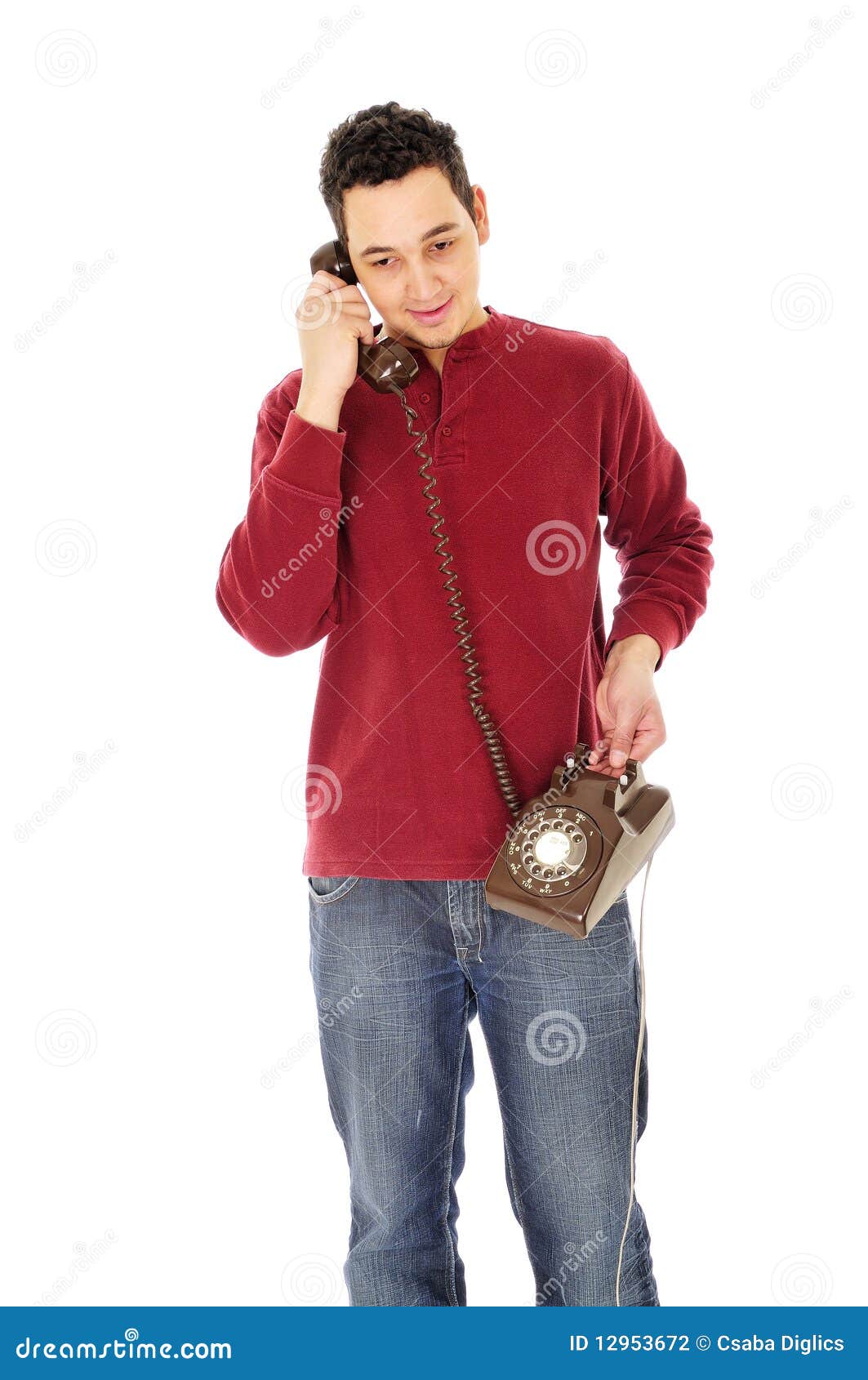 Making phone call stock photo. Image of happy, young - 12953672