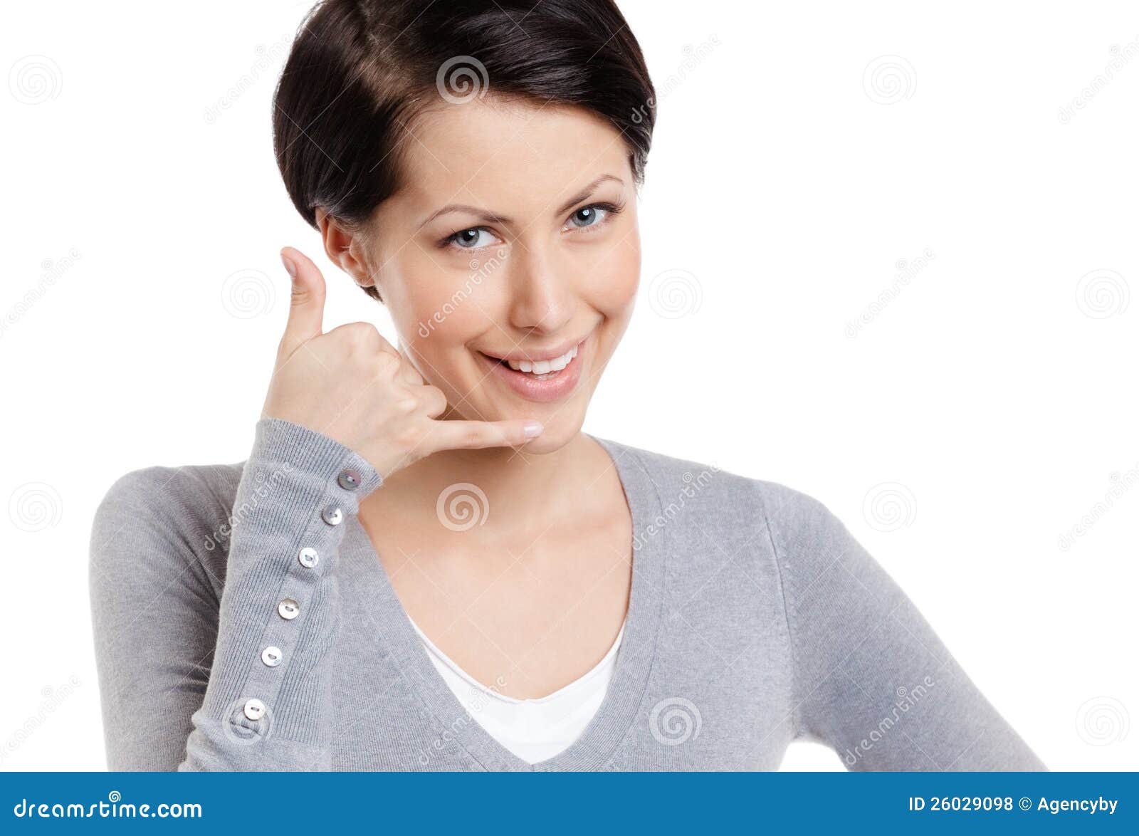 Making a Phone Call Gesture Stock Photo - Image of color, demonstrate ...