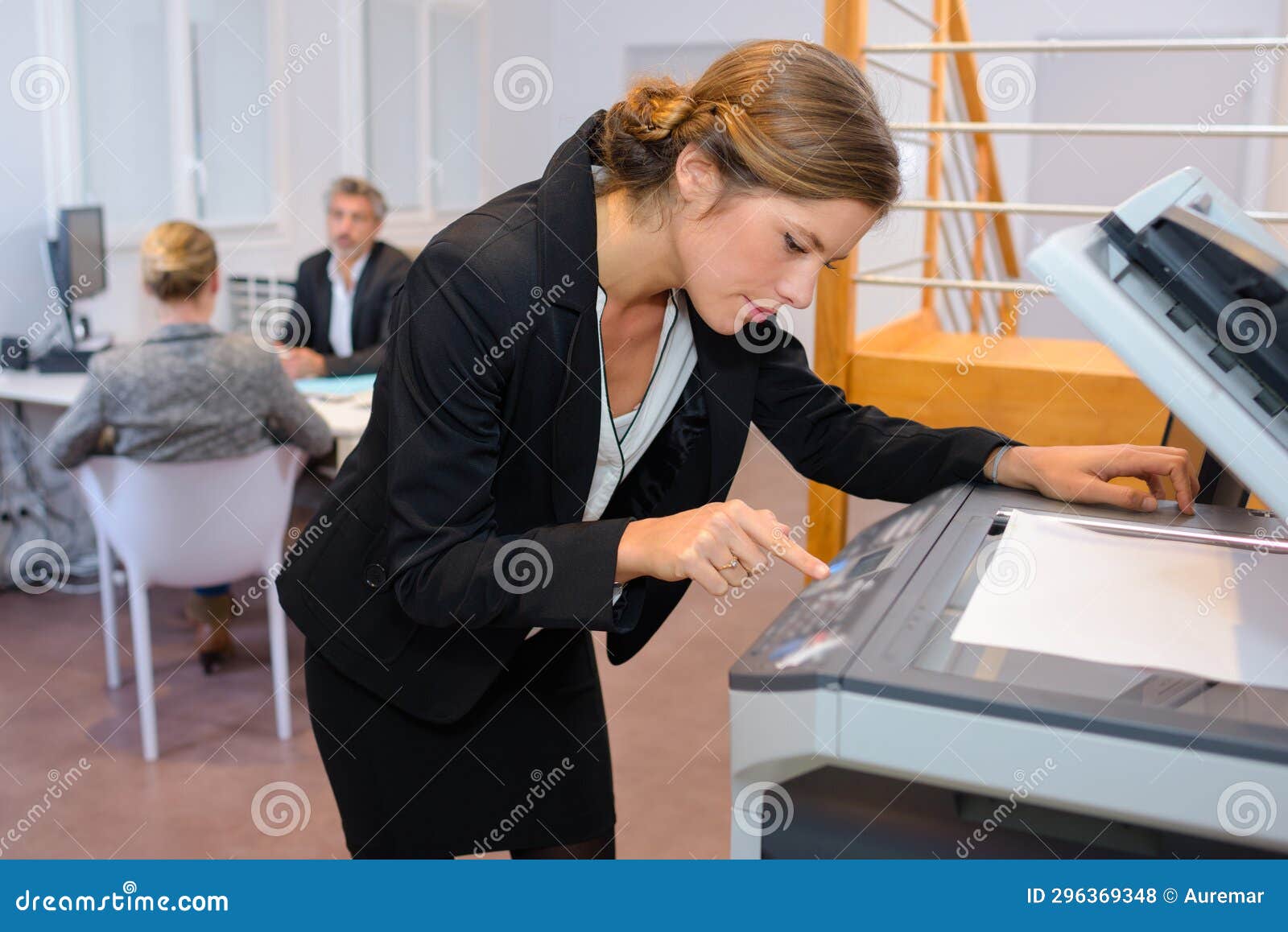 Man Making Photocopy Using Copier In Office Stock Photography ...