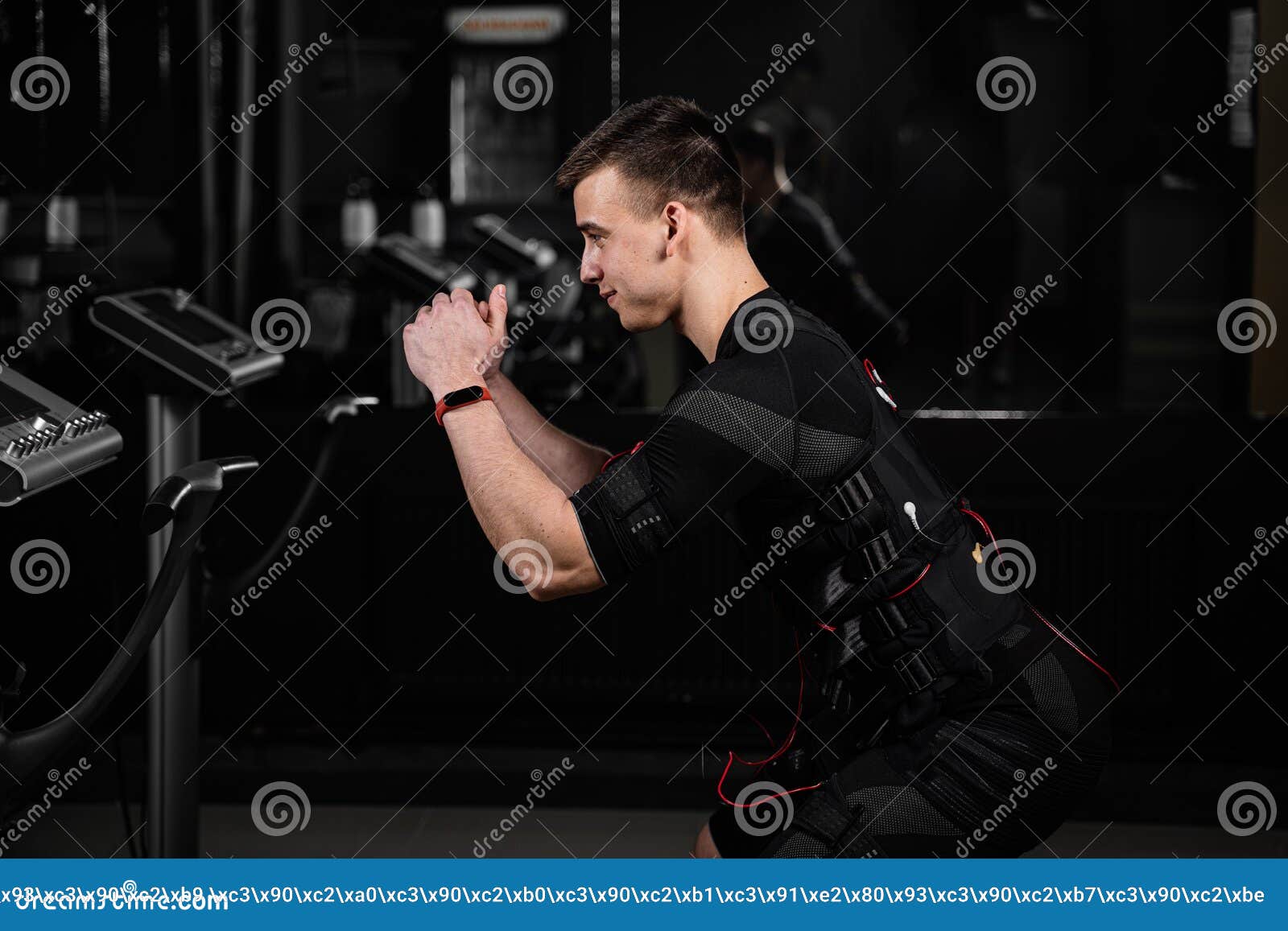 Making Physical Exercises Using EMS Suit in Gym. Sport Training in ...