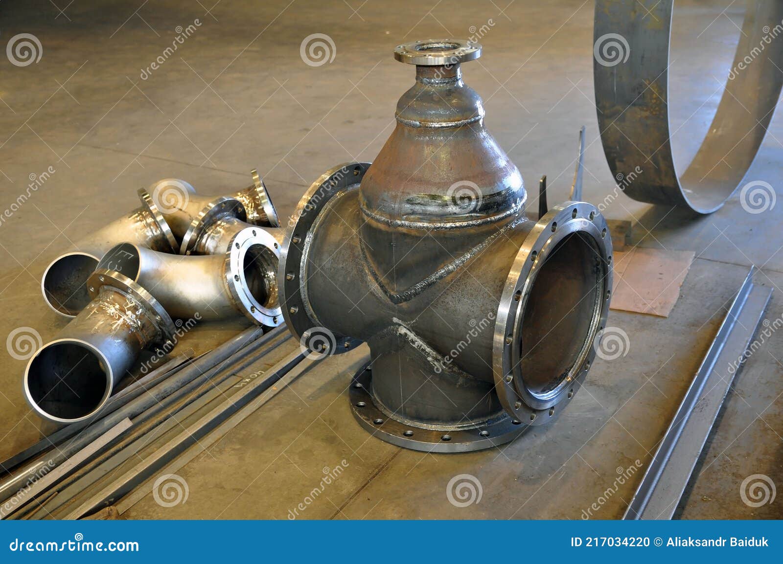 Making a Pipe Connection with Branches. Pipeline Stock Photo - Image of ...