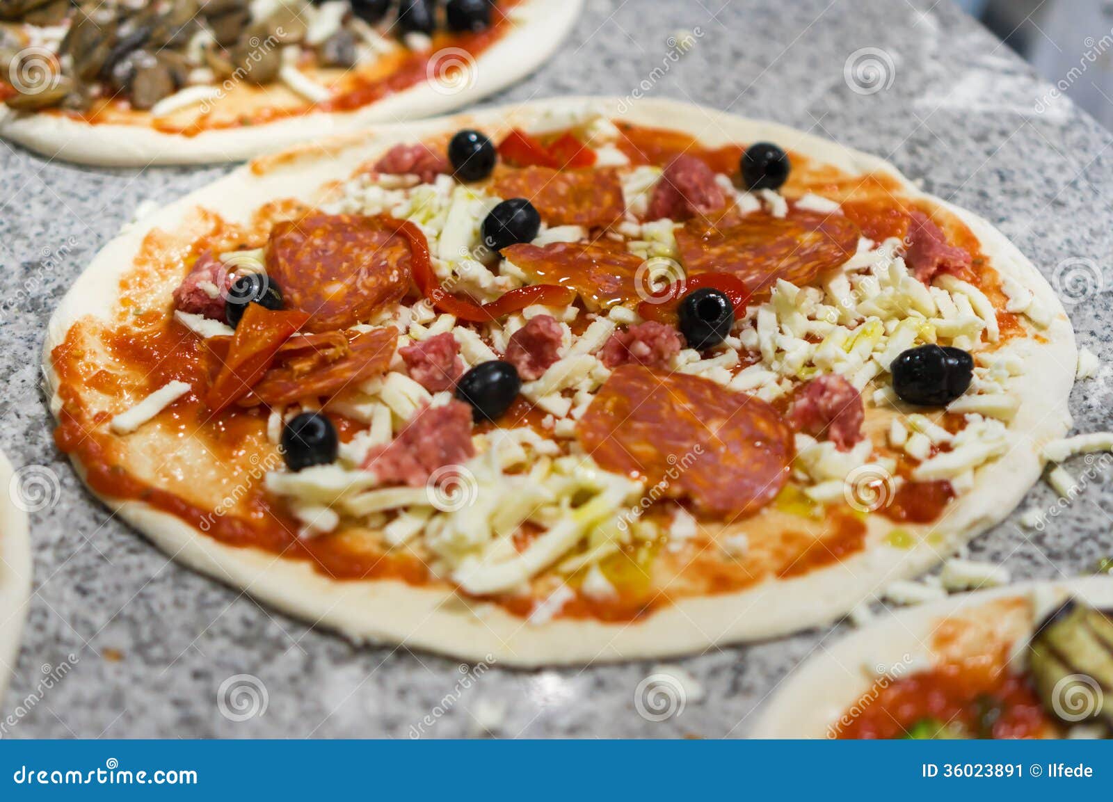 Making pizza stock image. Image of restaurant, recipe - 36023891