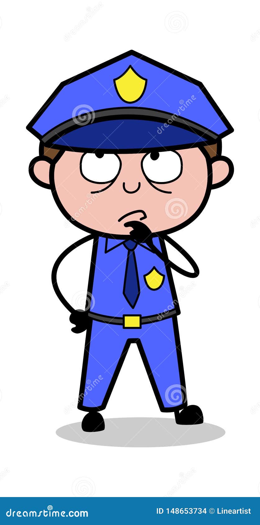 Making Plan - Retro Cop Policeman Vector Illustration Stock ...
