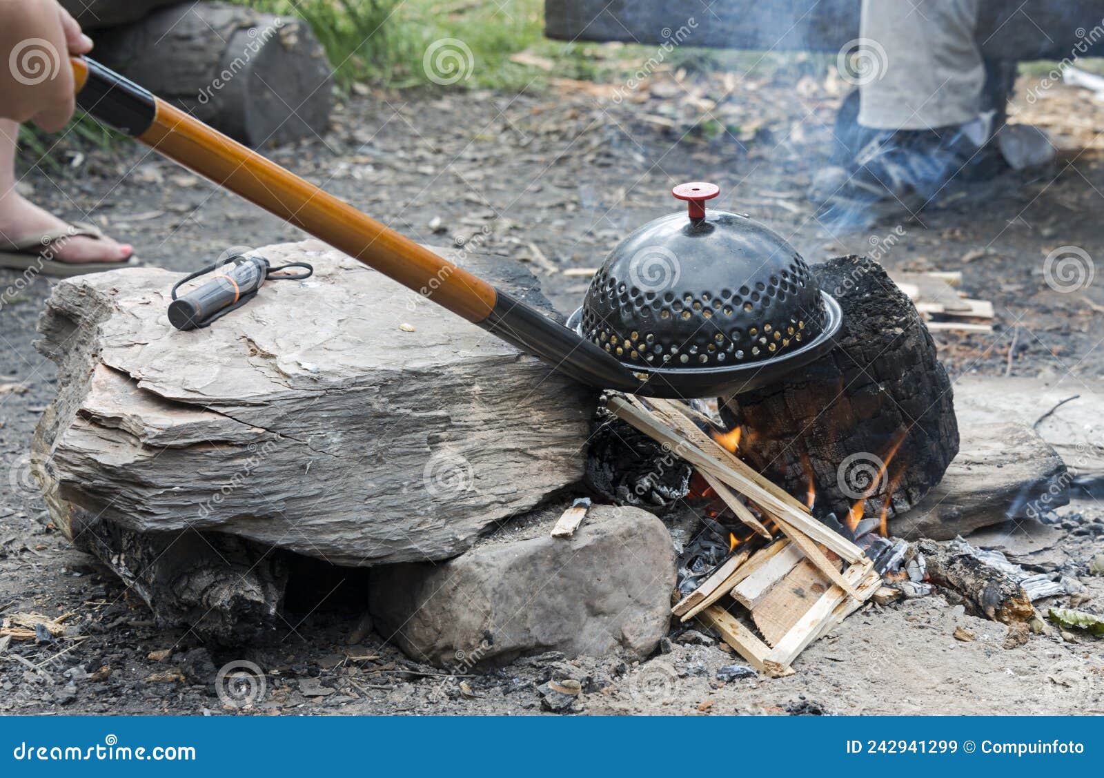 Making Popcorn Above a Campfire Stock Image - Image of extreme ...