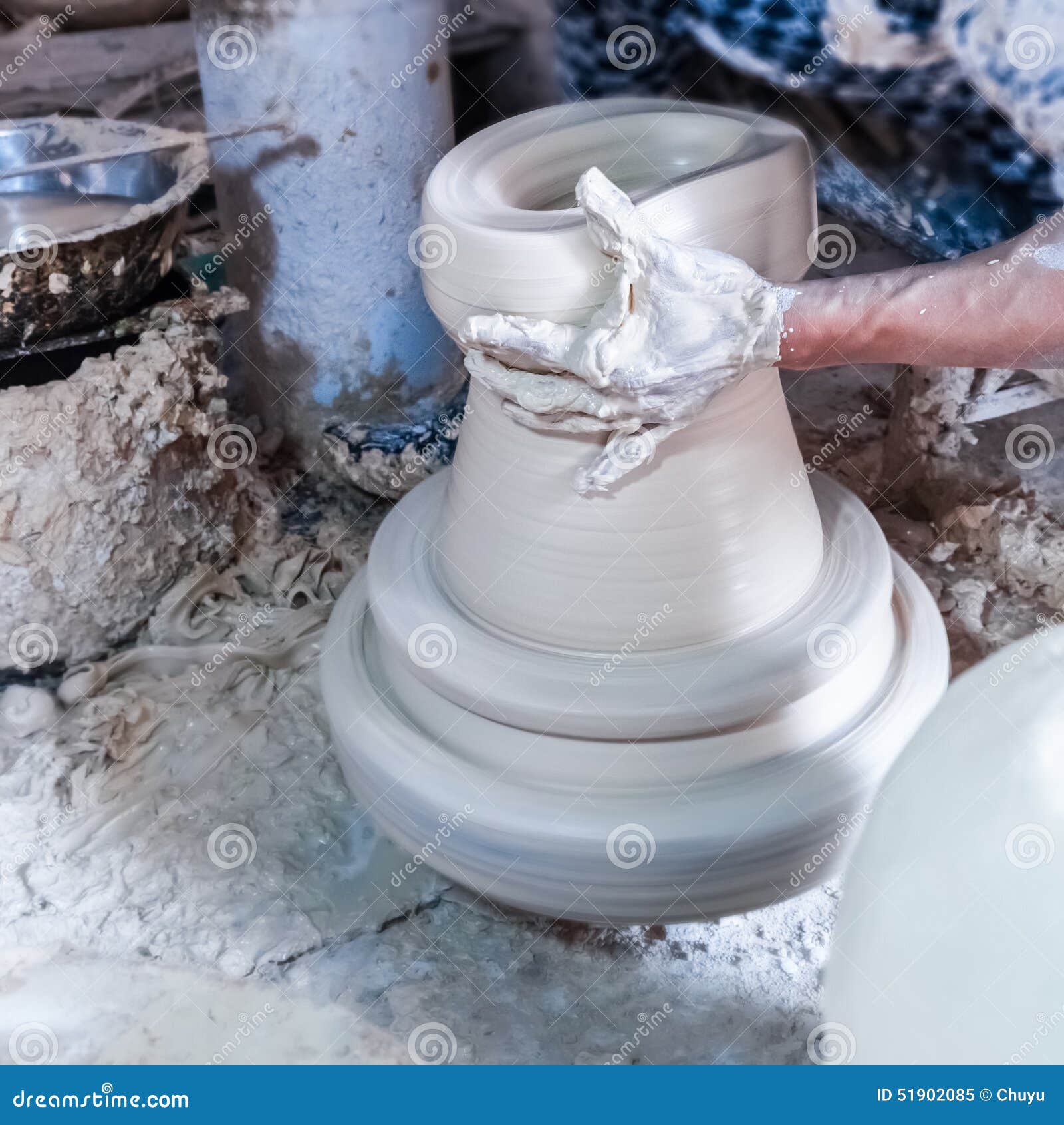 Making of Porcelain on Wheel Stock Image - Image of material, paste ...