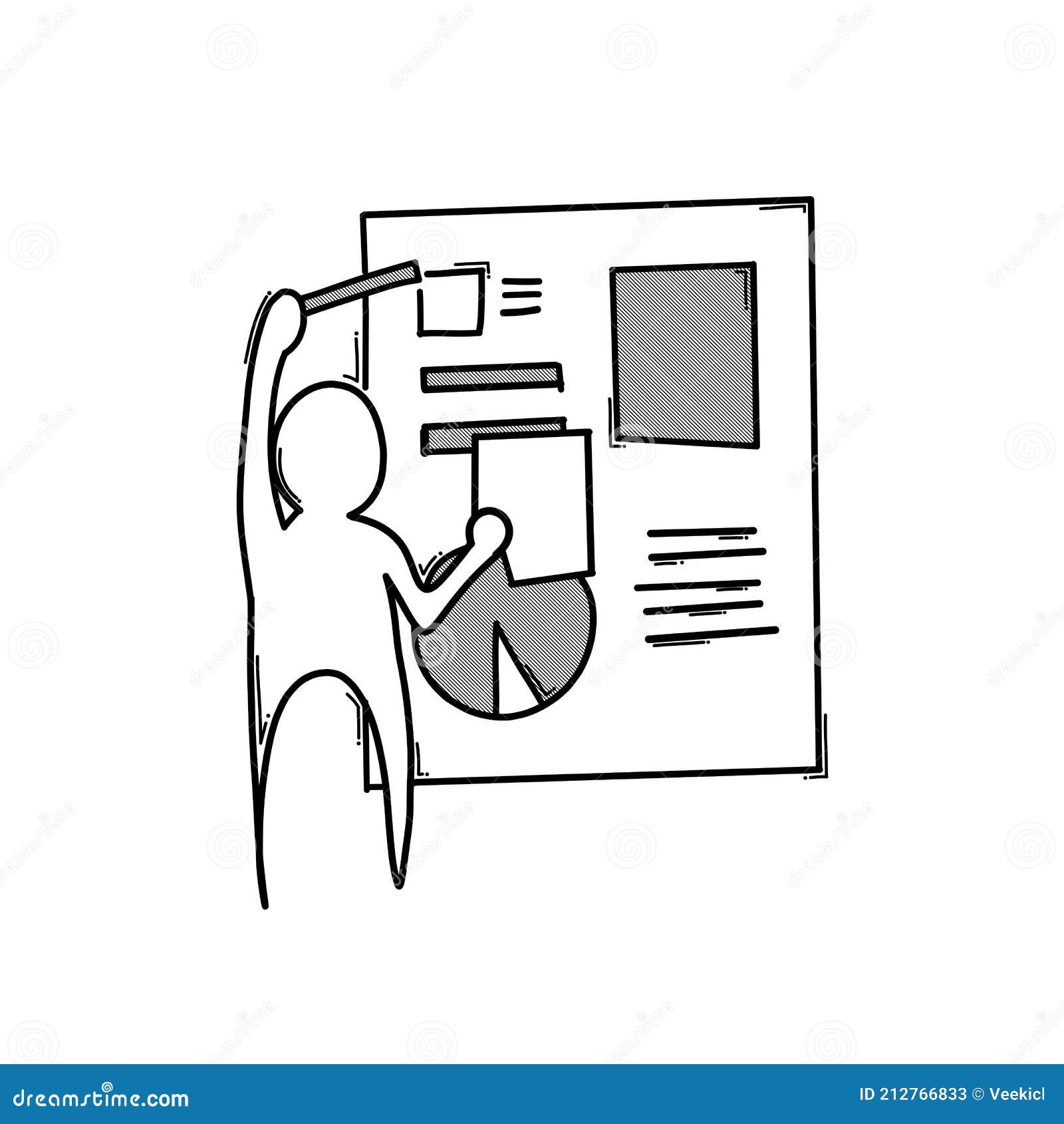 Making Presentation. Doodle Vector Icon. Drawing Sketch Illustration ...