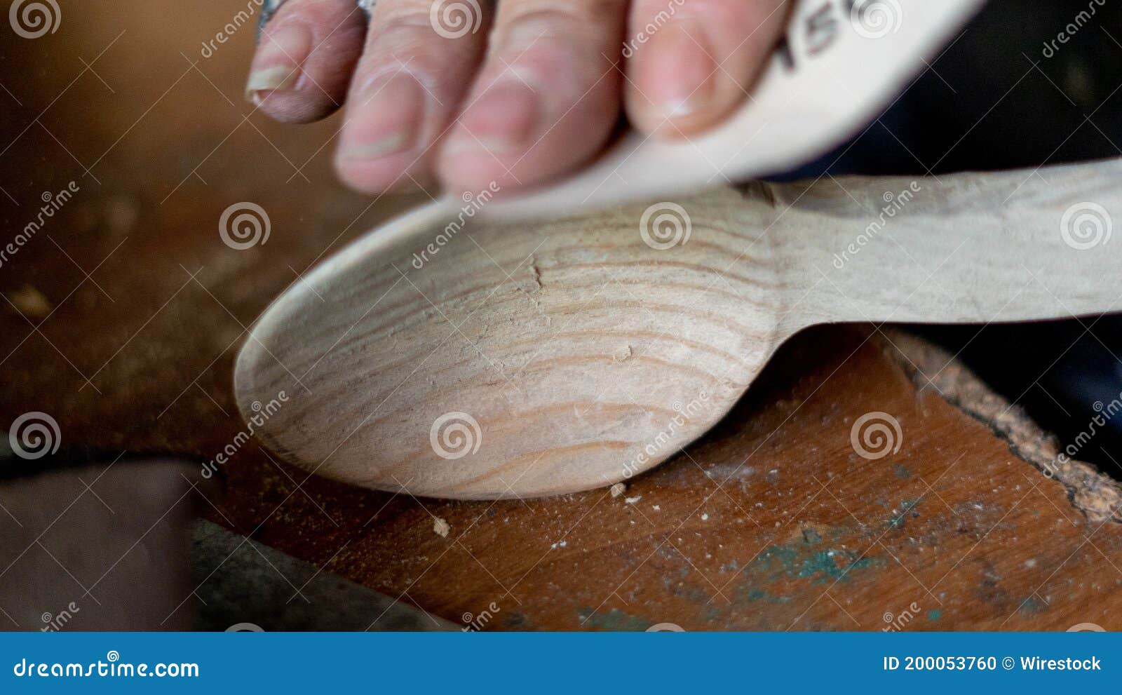 Making Process of a Wooden Kitchenware Stock Photo - Image of spoon ...