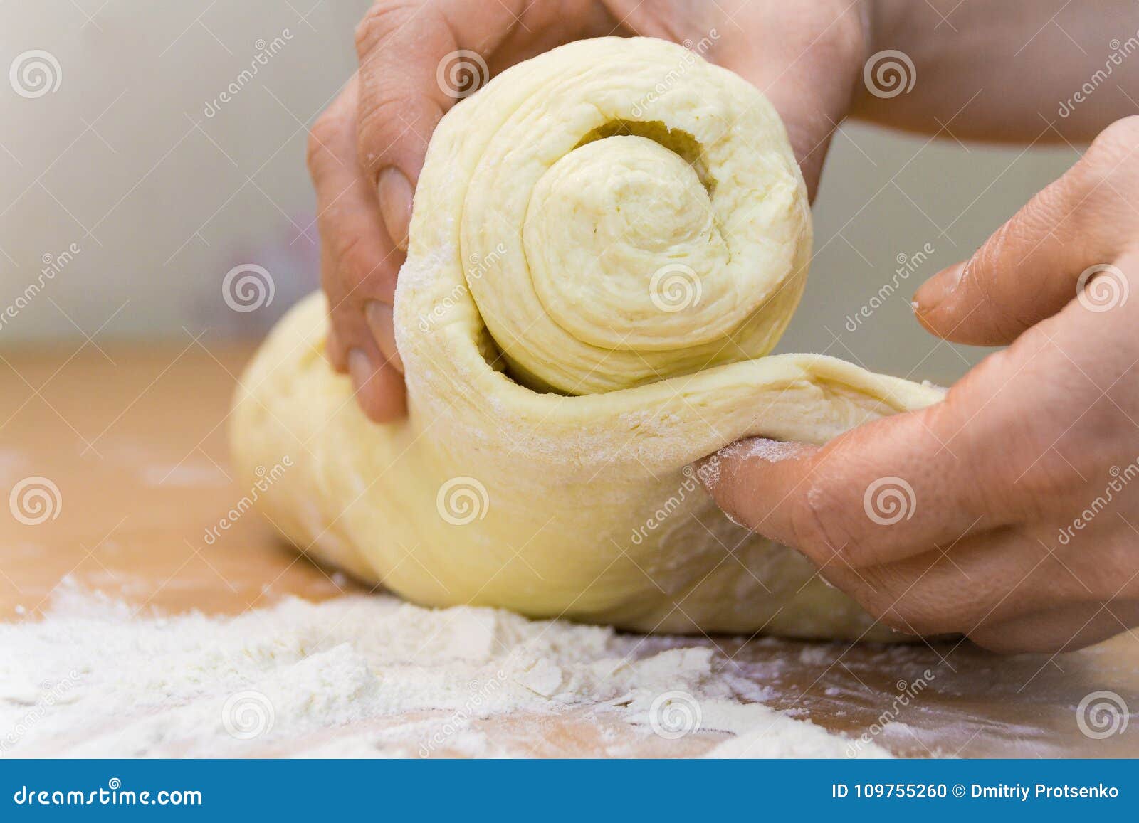Making Puff Pastry. Dough Ready before Chilling Stock Photo - Image of ...