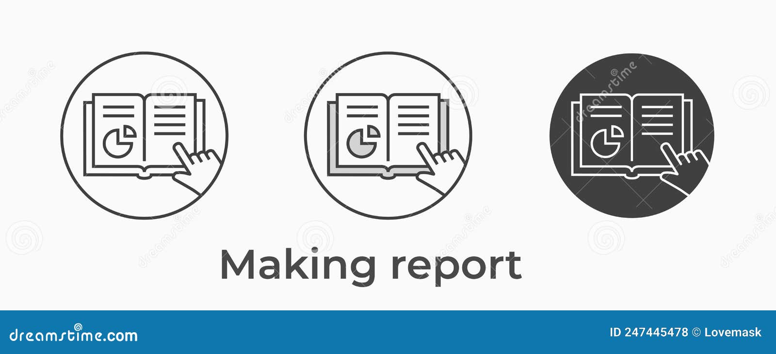 Making Report Icon. Black Vector Illustration Isolated on White ...