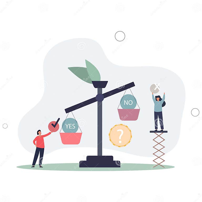 Making the Right Decision .collective Work .flat Vector Illustration ...