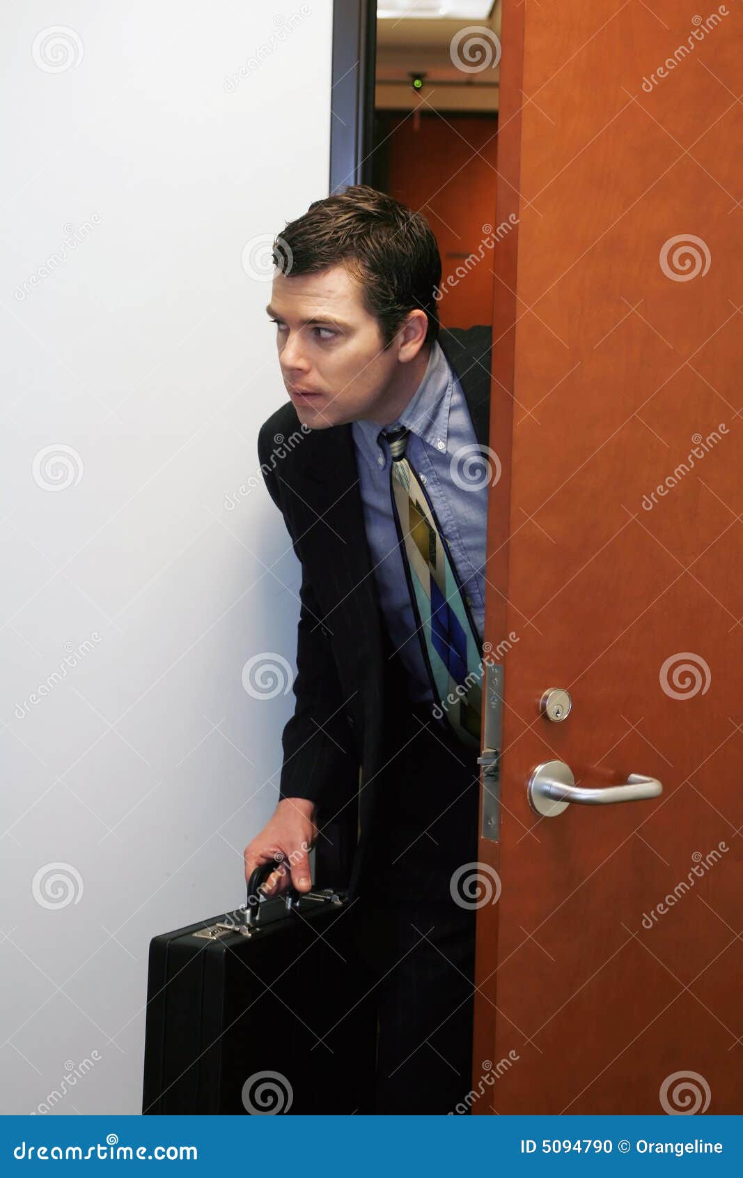 Making a Run for it stock photo. Image of office, door - 5094790