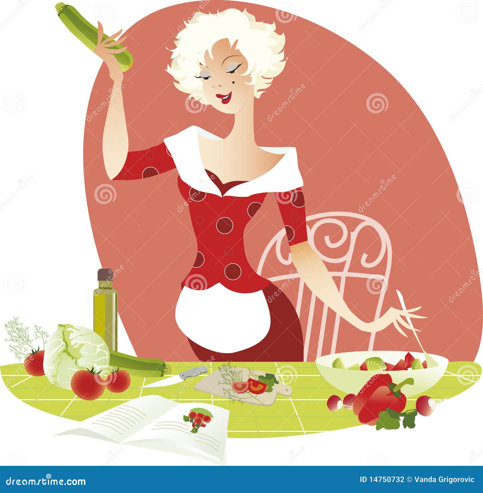 Making salad stock vector. Illustration of appetizer - 14750732