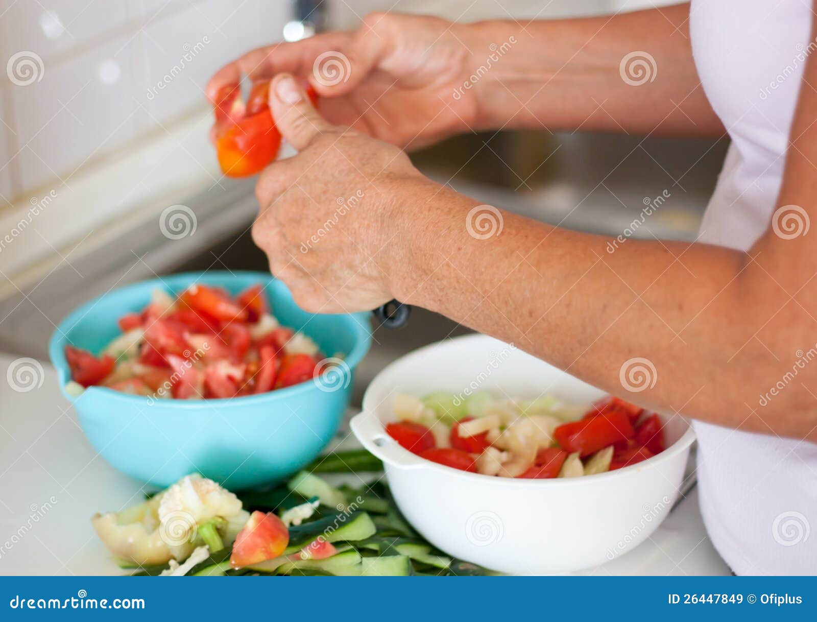 Making salad stock image. Image of healthy, salad, vegetables - 26447849