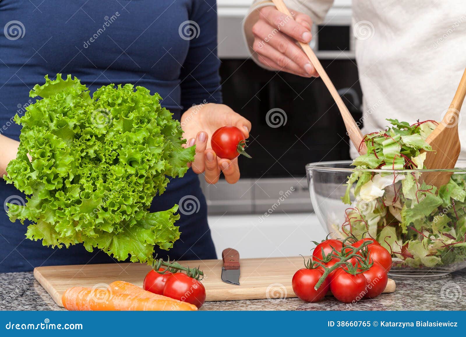 Making a salad stock image. Image of diet, people, food - 38660765
