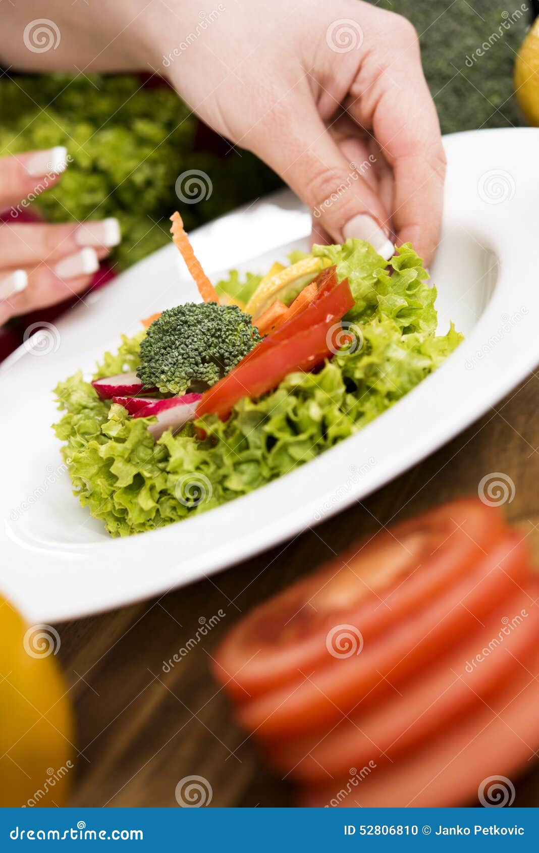 Making Salad in the Kitchen Stock Photo - Image of cooking, green: 52806810