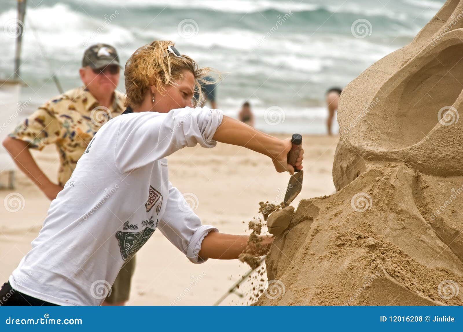Making a Sand Castle Near Ocean Editorial Stock Photo - Image of tool ...