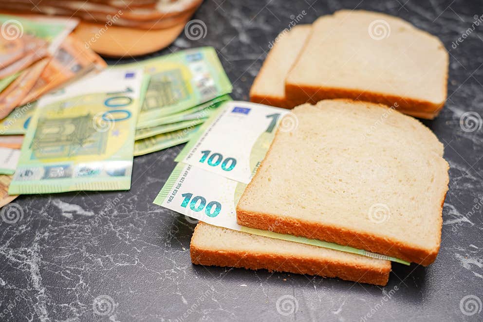 Making a Sandwich from Euro Banknotes Stock Photo - Image of bank ...