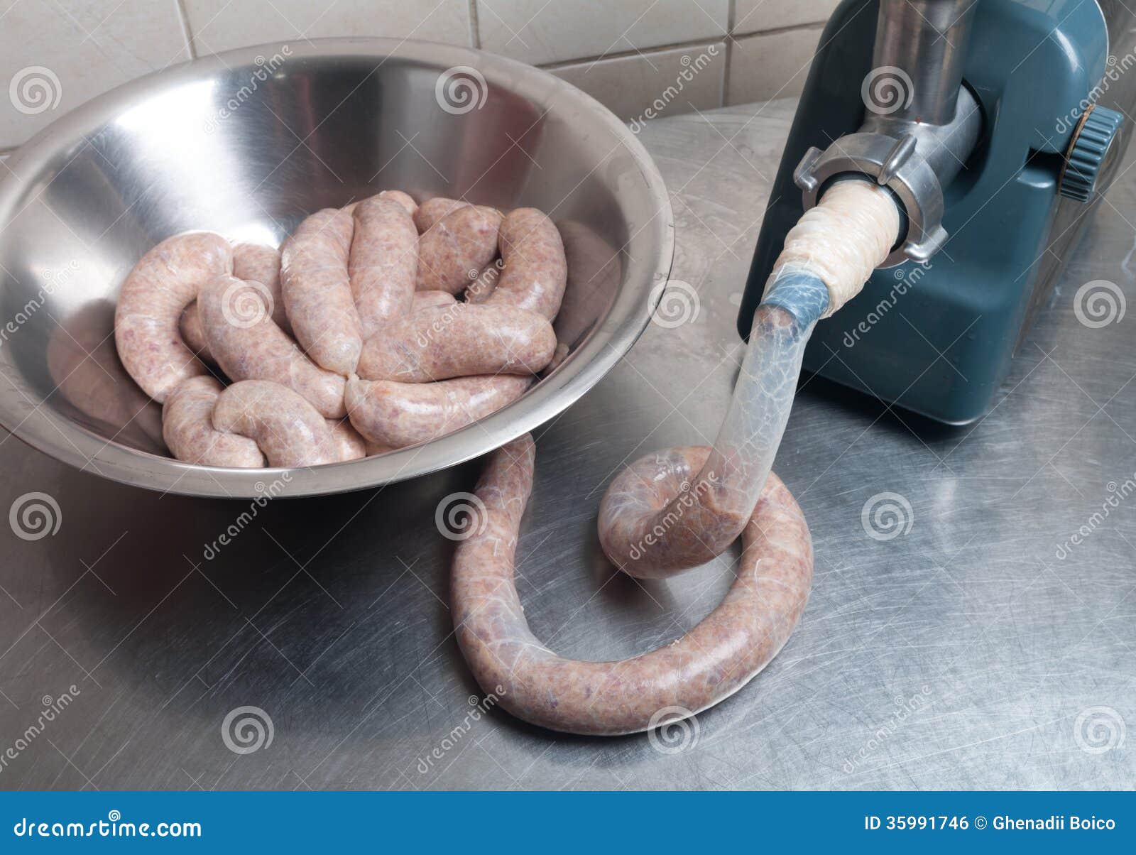Making Sausage stock photo. Image of manual, homemade - 35991746
