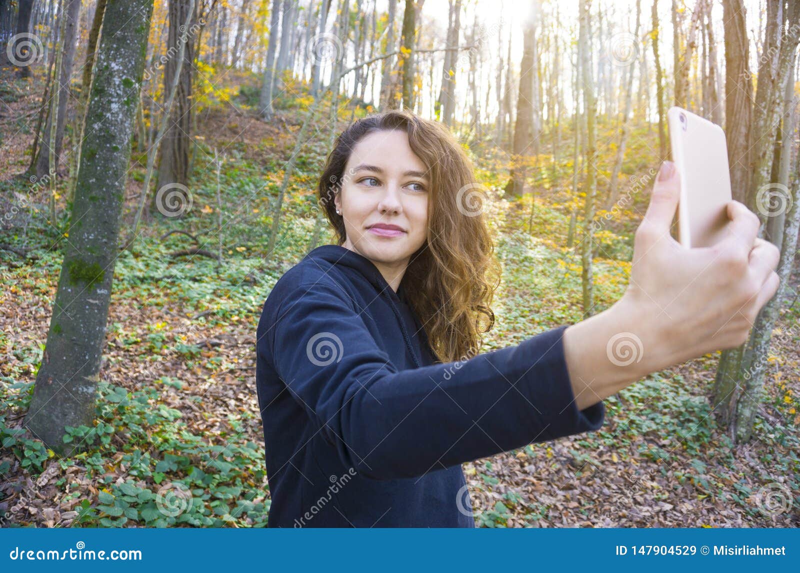 Making Selfie in the Nature Stock Image - Image of smart, adults: 147904529