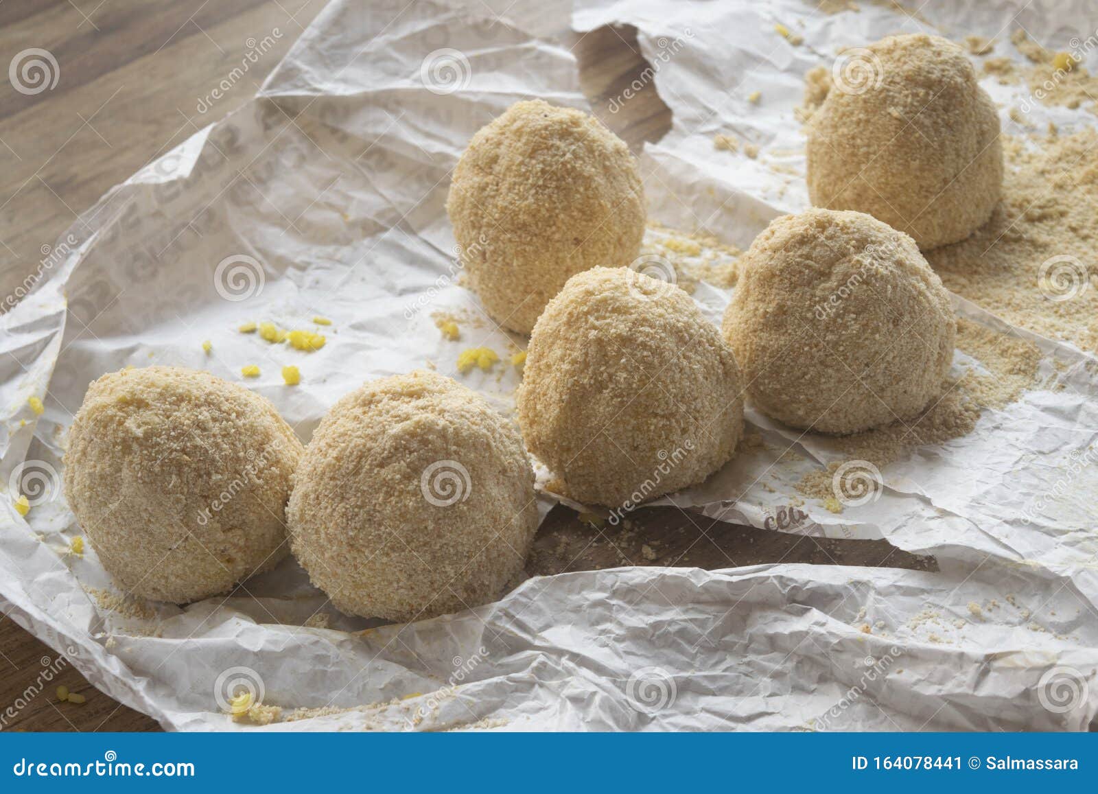 Making sicilian arancini stock image. Image of preparation - 164078441