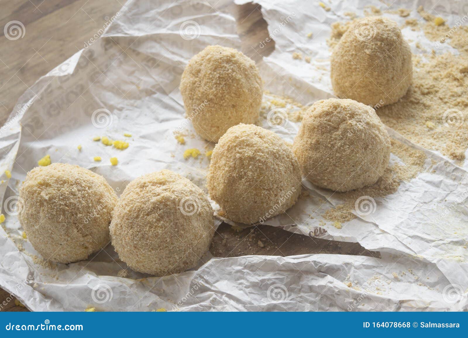 Making sicilian arancini stock photo. Image of recipe - 164078668