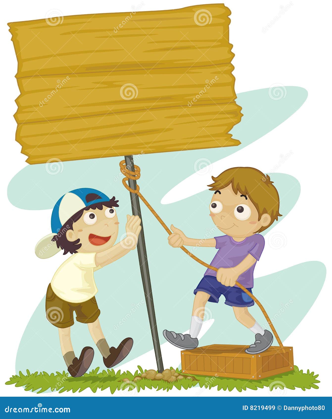 Making a signpost stock illustration. Illustration of stake - 8219499