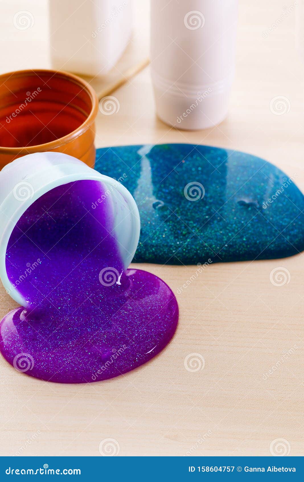 Making Slime Yourself. Ingredients for Making Bright Glittering Slime ...