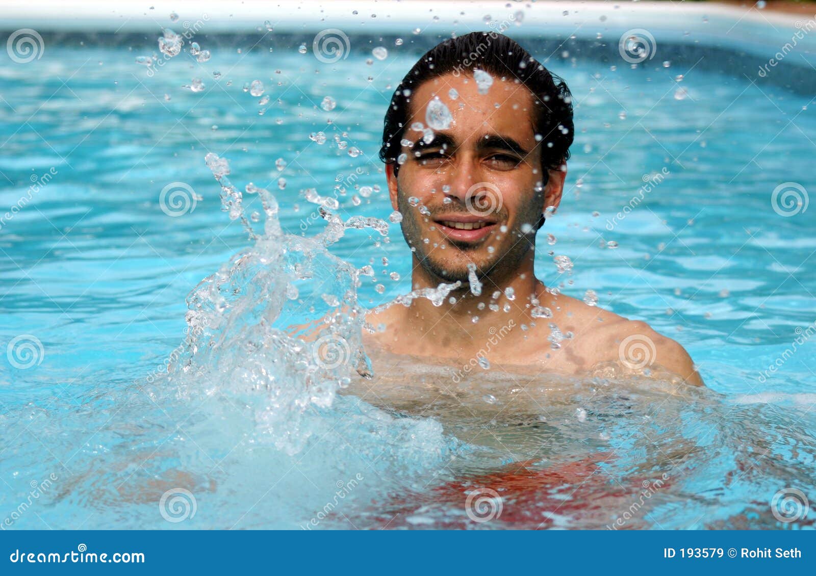 Making a Splash at the Pool Stock Image - Image of italian, laughter ...