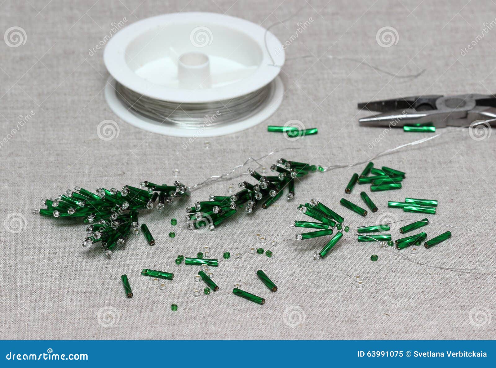 Making Spruce Sprigs of Beads Stock Image - Image of bead, children ...