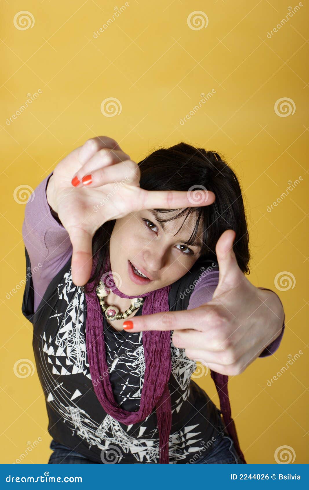 Making Square with Her Hands Stock Photo - Image of view, showing: 2244026