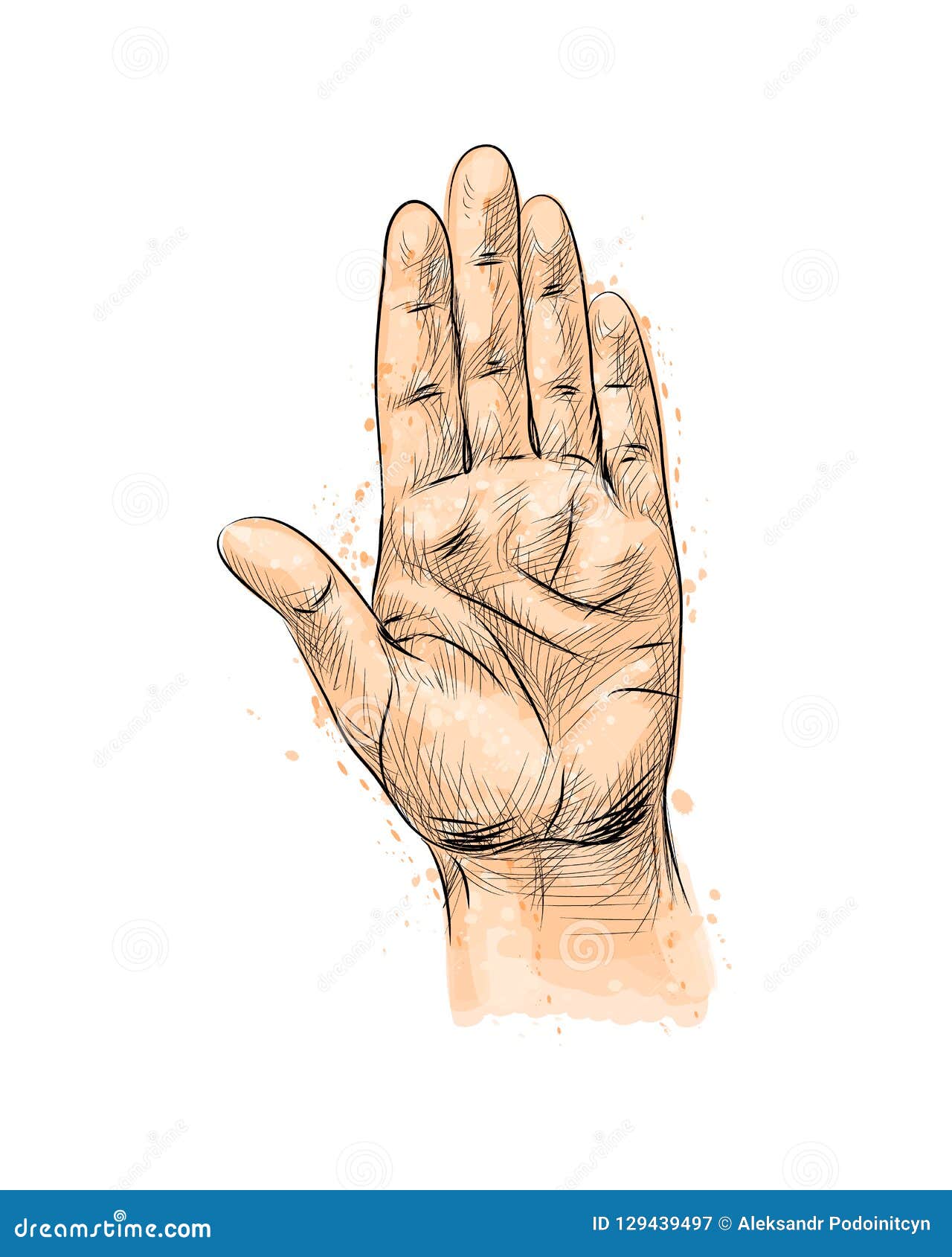 Making stop gesture stock vector. Illustration of number - 129439497