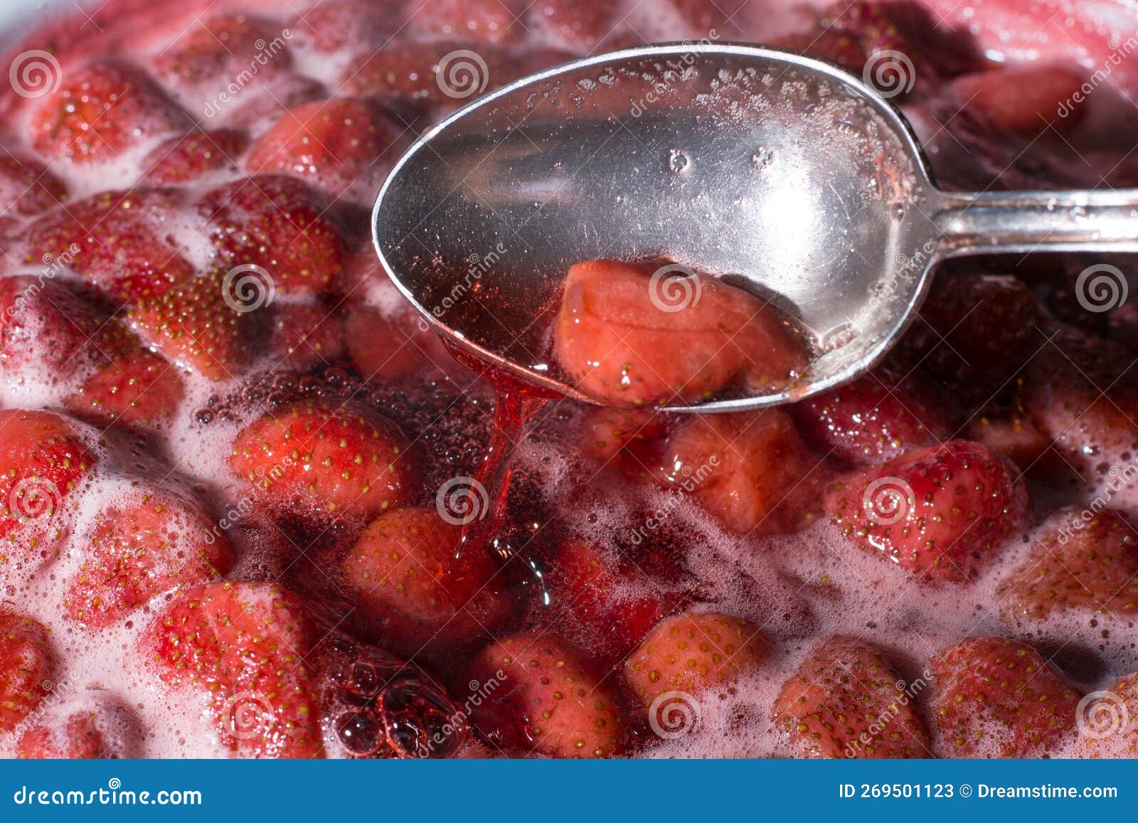 Making strawberry jam stock image. Image of product - 269501123