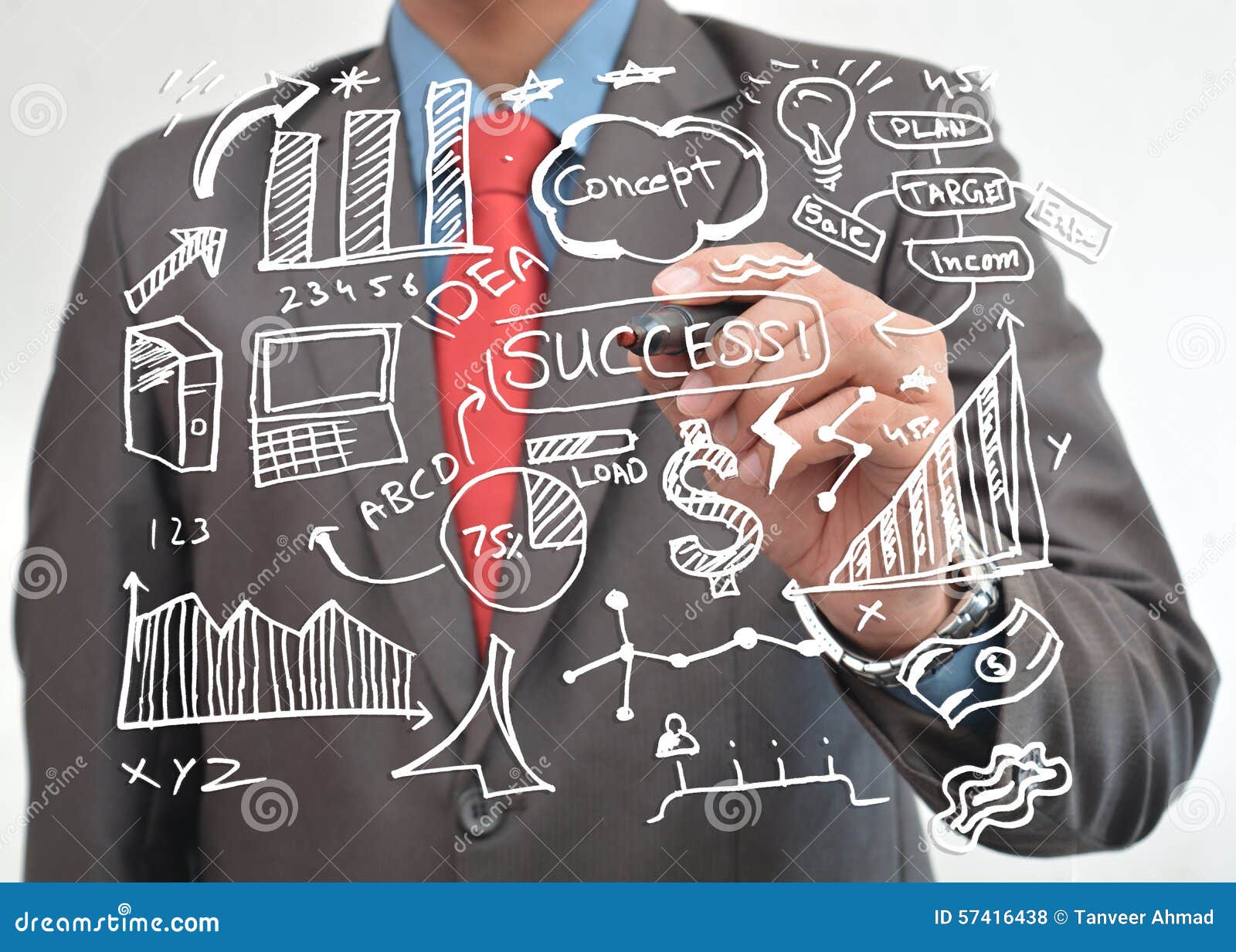 Making a Success Concept Drawing Stock Photo - Image of office, diagram ...